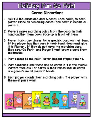 Holiday Fun Go Fish Game - Easter Themed Game | Made By Teachers