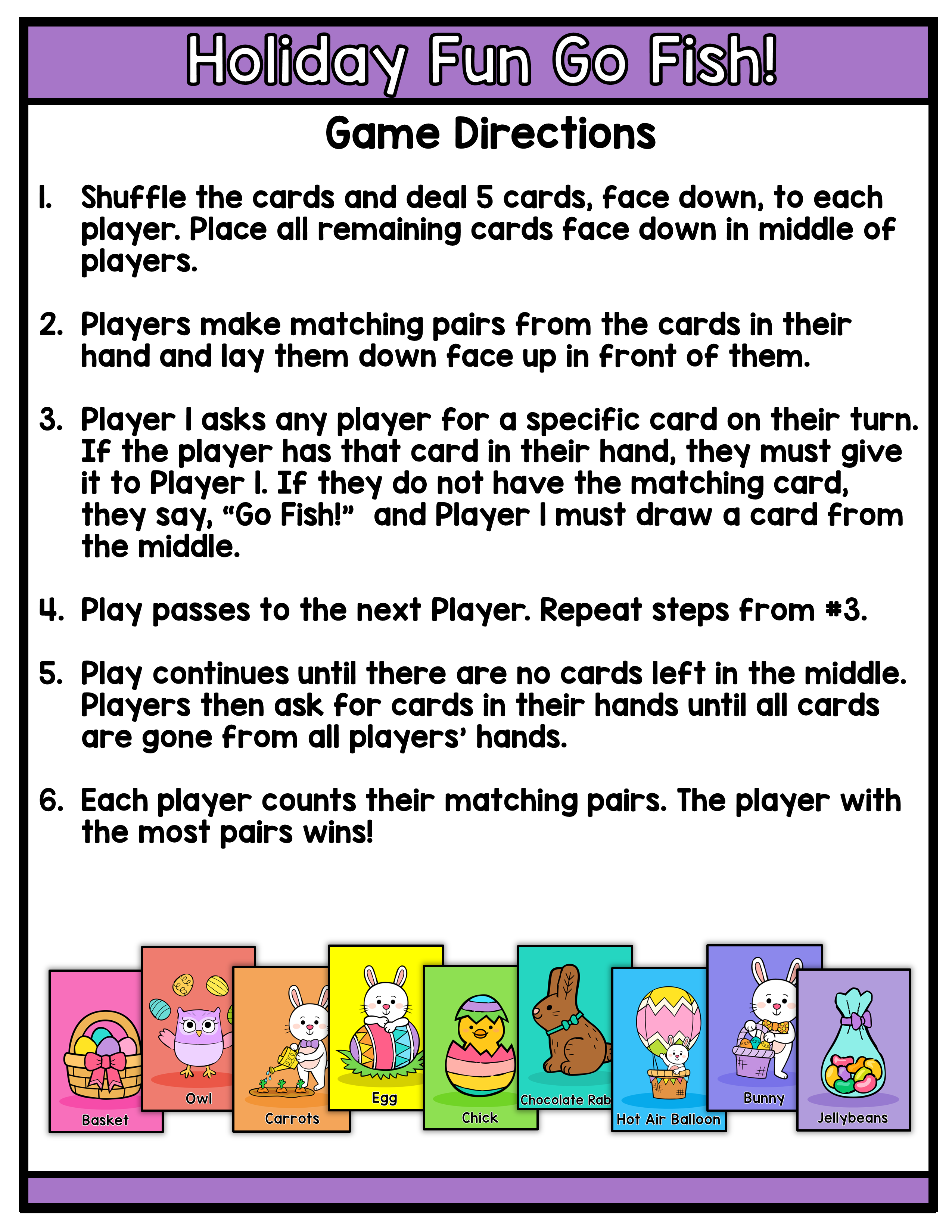 Holiday Fun Go Fish Game - Easter Themed Game | Made By Teachers
