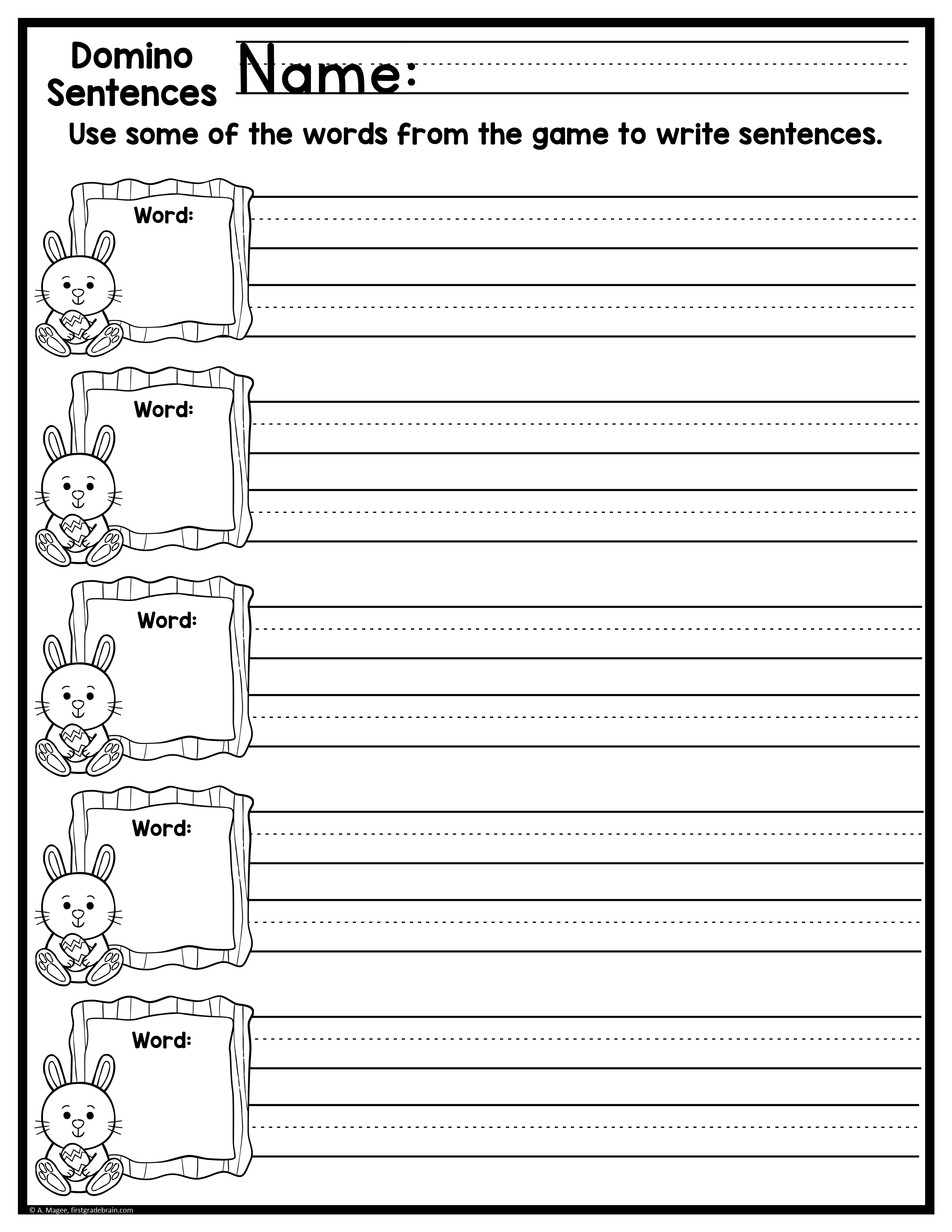 Easter Domino Game with Writing Sheet Options - Holiday Dominoes | Made ...