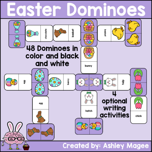 Easter Domino Game with Writing Sheet Options - Holiday Dominoes | Made By Teachers