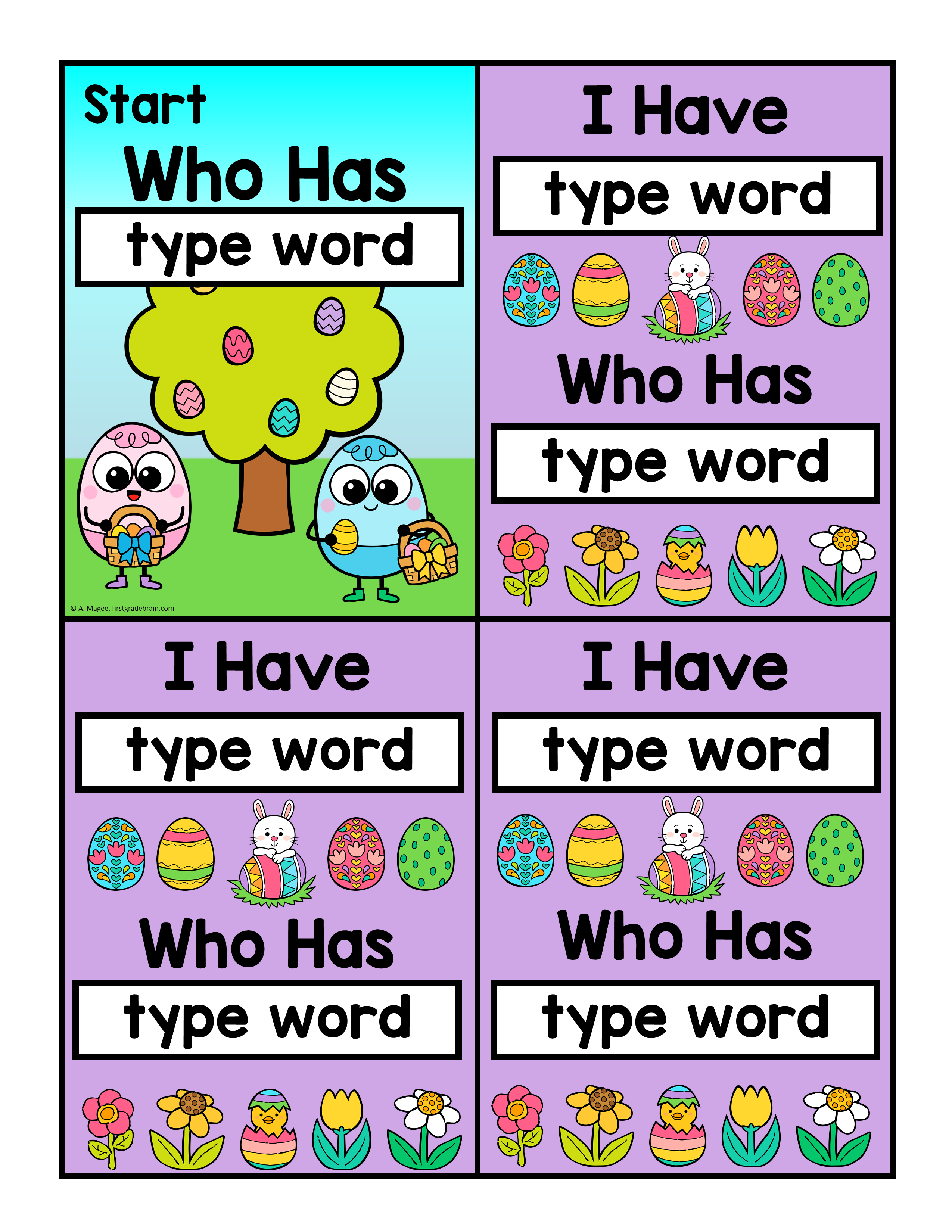 Easter I Have, Who Has Ready-to-Print Game and Editable Template | Made ...