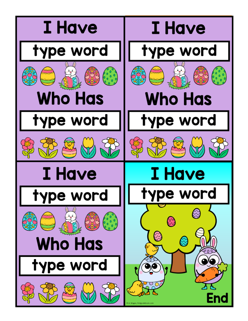 Easter I Have, Who Has Ready-to-Print Game and Editable Template | Made ...