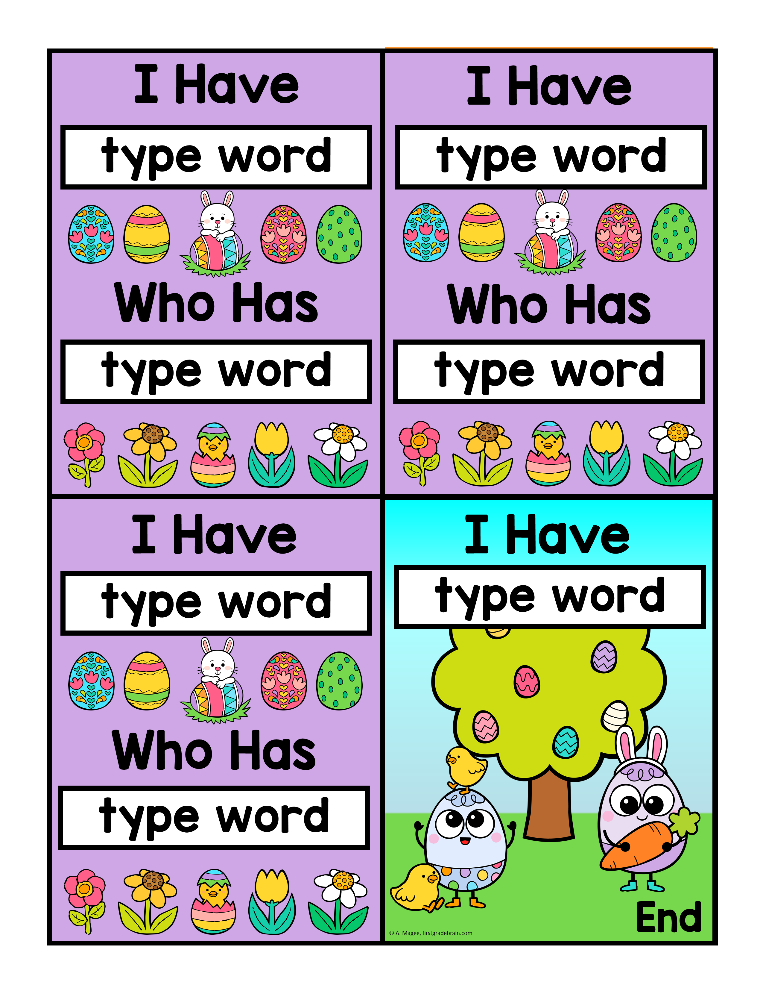 Easter I Have, Who Has Ready-to-Print Game and Editable Template | Made ...