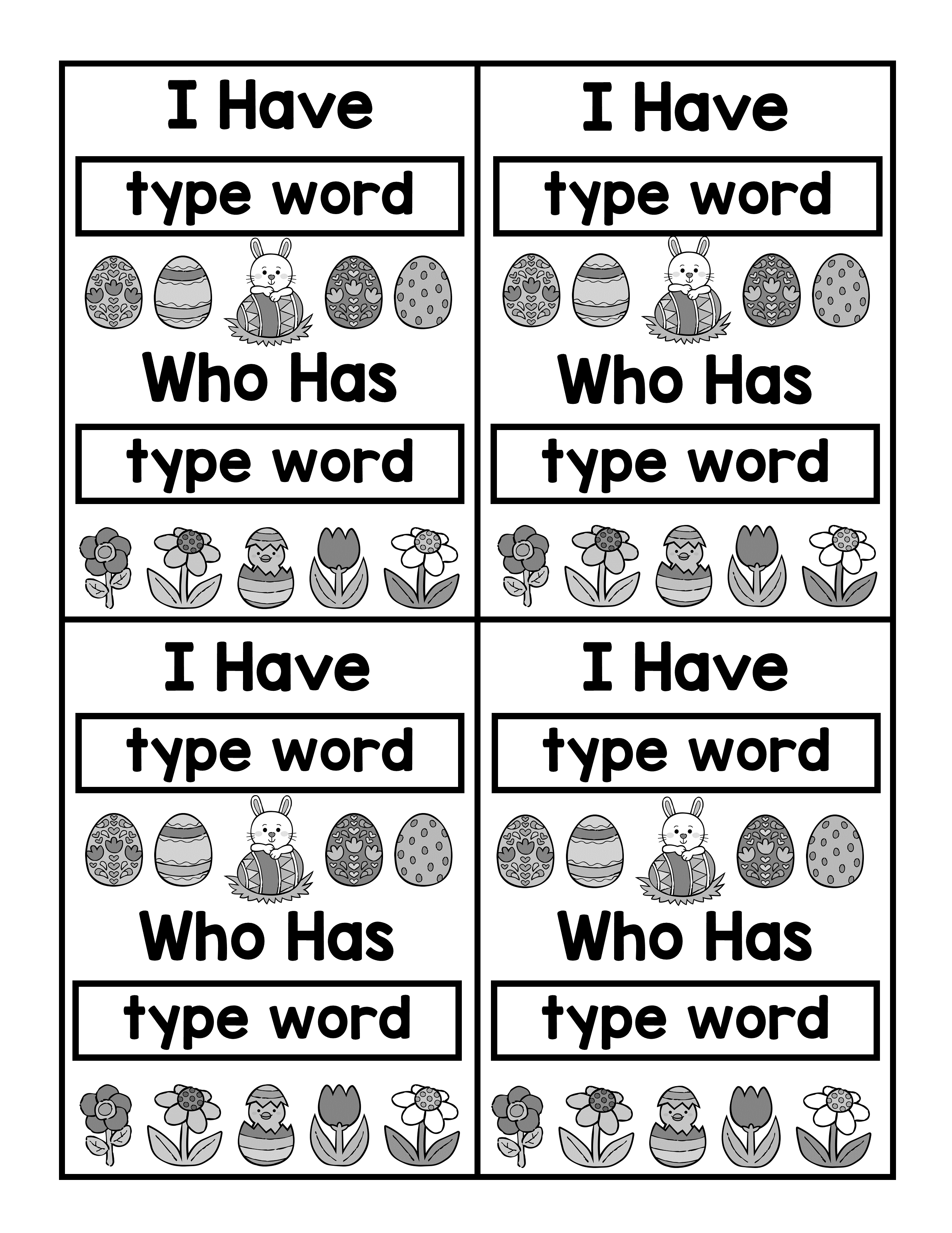 Easter I Have, Who Has Ready-to-Print Game and Editable Template | Made ...