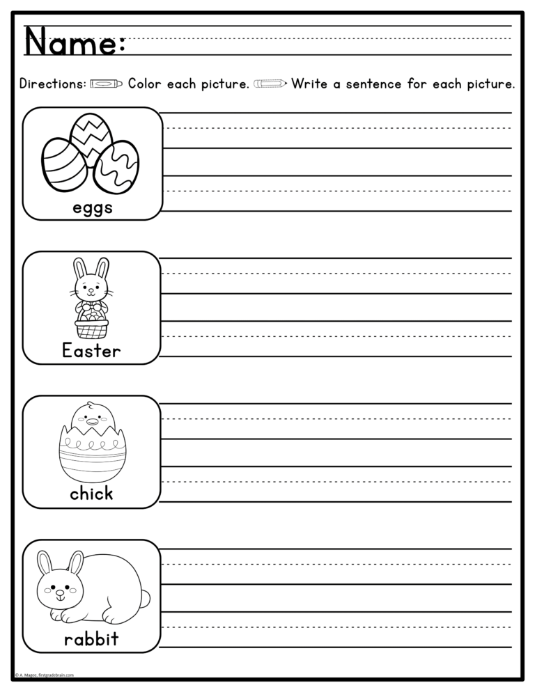 Simply Sentences - Easter - No Prep Sentence Writing Center or Practice ...