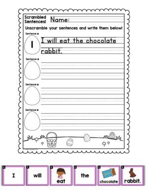 Easter Scrambled Sentences Center | Made By Teachers