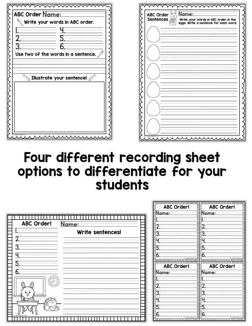 Easter ABC Order Center/Station with differentiation options | Made By ...