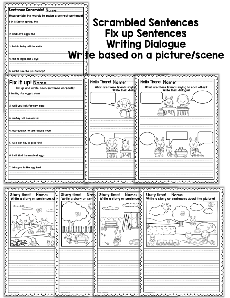 Easter Writing Activities for centers, small groups, whole class, sub ...
