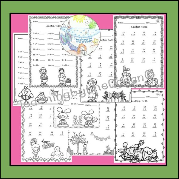 Addition to 20 Fact Fluency Worksheets - Easter Themed | Made By Teachers