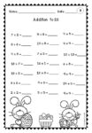 Addition to 20 Fact Fluency Worksheets - Easter Themed - Made By Teachers