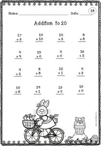 Addition to 20 Fact Fluency Worksheets - Easter Themed - Made By Teachers