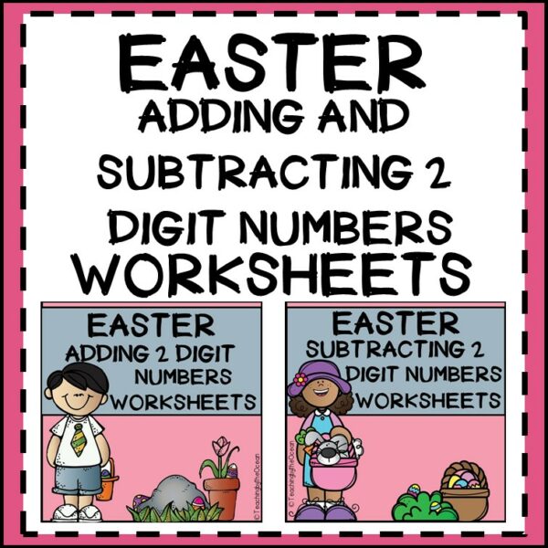 Adding and Subtracting 2 Digit Numbers Worksheets - Easter | Made By ...