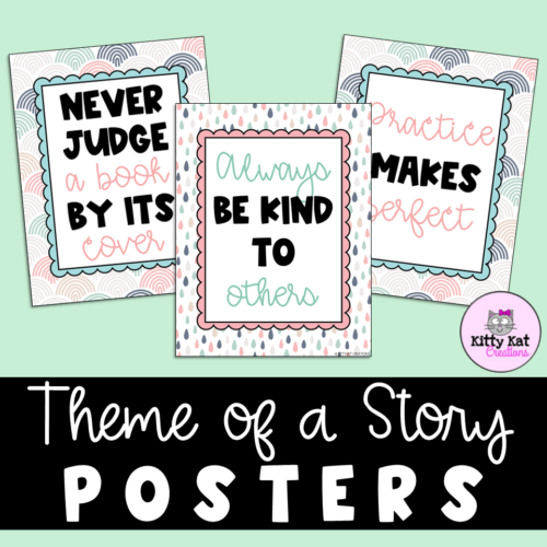 Finding and Teaching the Theme of a Story Posters - Boho and Lemon ...