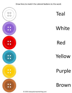 Button Color Matching Worksheets | Made By Teachers