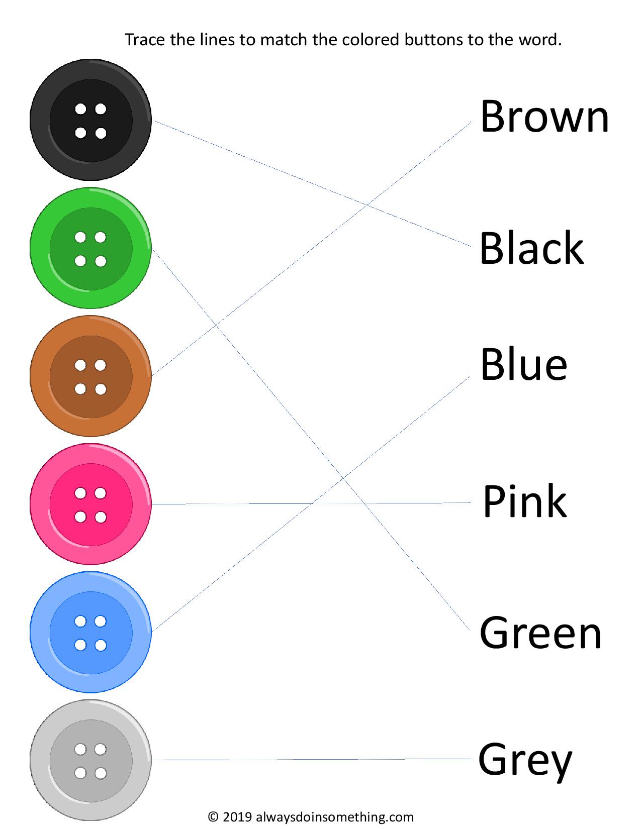 Button Color Matching Worksheets Made By Teachers