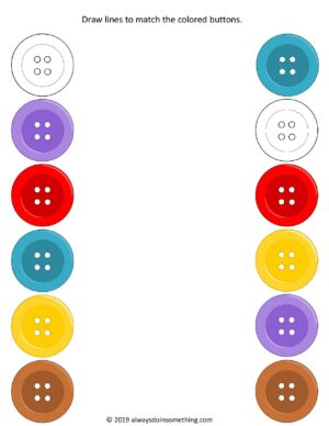 Button Color Matching Worksheets | Made By Teachers