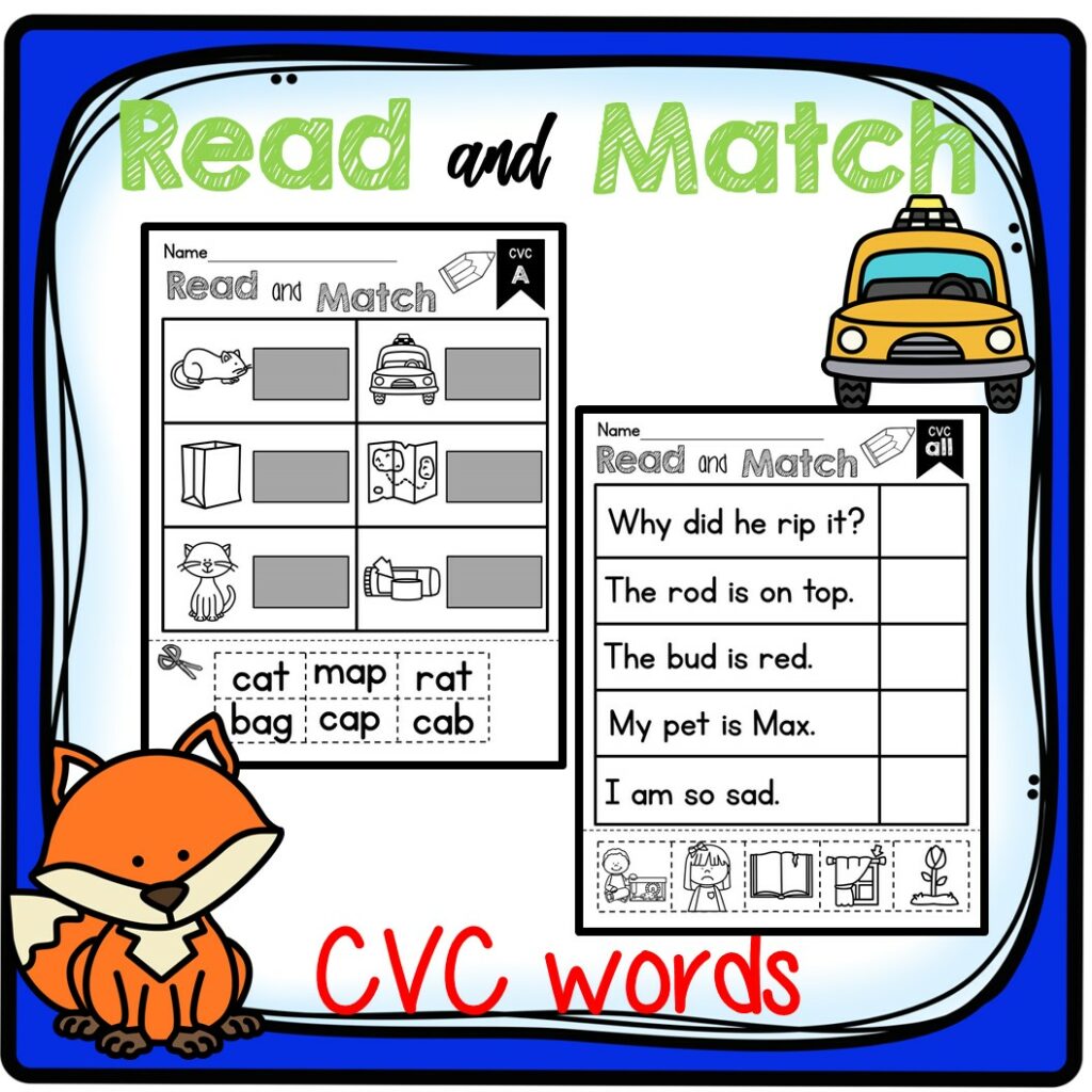 Cvc Matching, Read Cvc Words | Made By Teachers