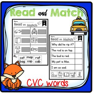 Cvc Matching, Read Cvc Words - Made By Teachers