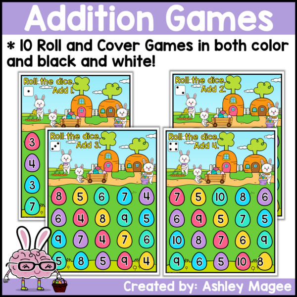 Easter Addition Games and Activities: Holiday Themed Math Center - Made ...