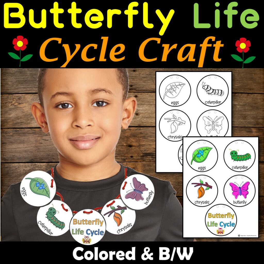 Life Cycle of a Butterfly, Frog & Plant Craft Bundle, Crown, Necklace ...