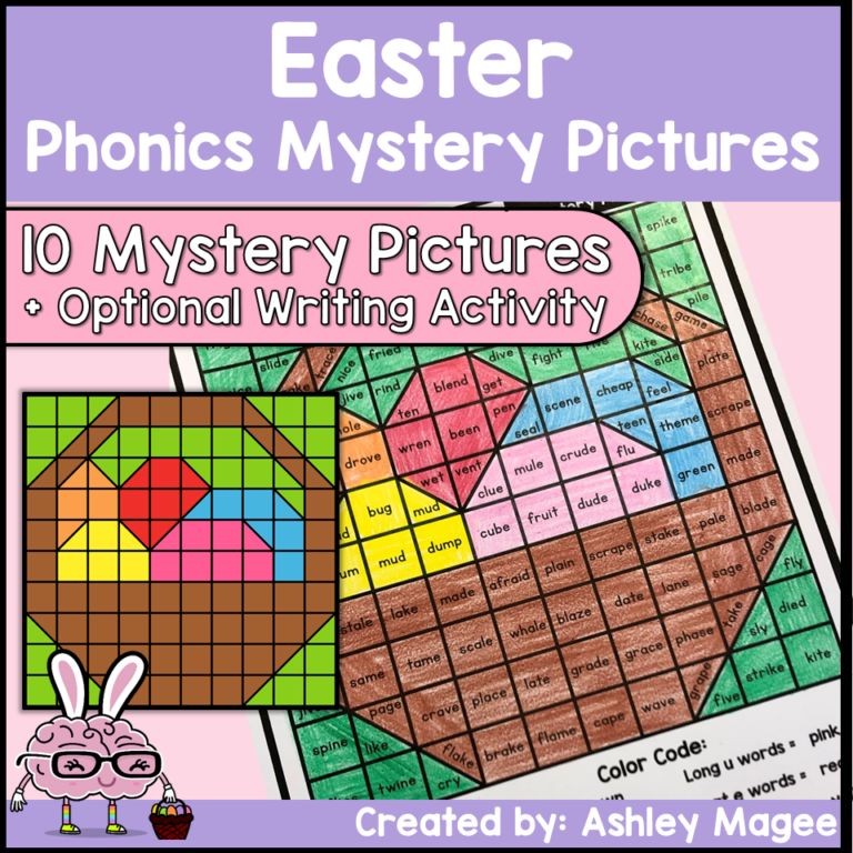 Easter Phonics Mystery Pictures Short, Long Vowels, Blends, Digraphs ...
