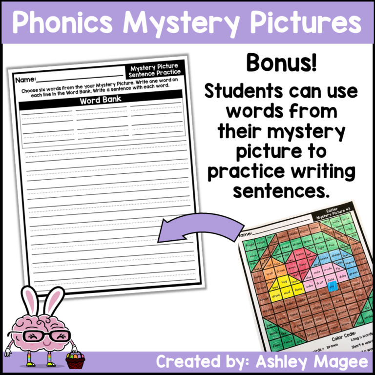 Easter Phonics Mystery Pictures Short, Long Vowels, Blends, Digraphs ...