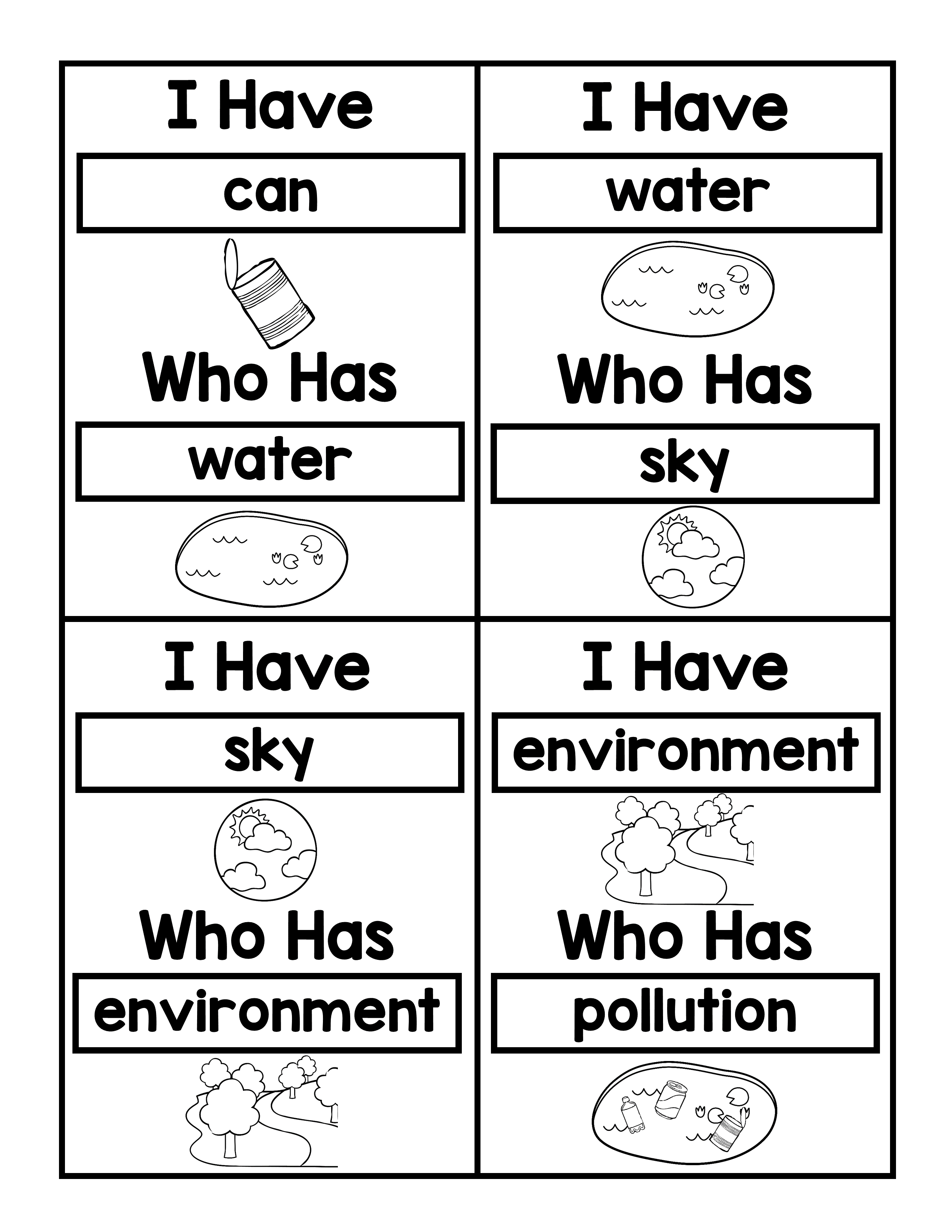Earth Day I Have, Who Has Ready-to-Print Game and Editable Template ...