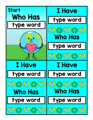 Earth Day I Have, Who Has Ready-to-Print Game and Editable Template ...