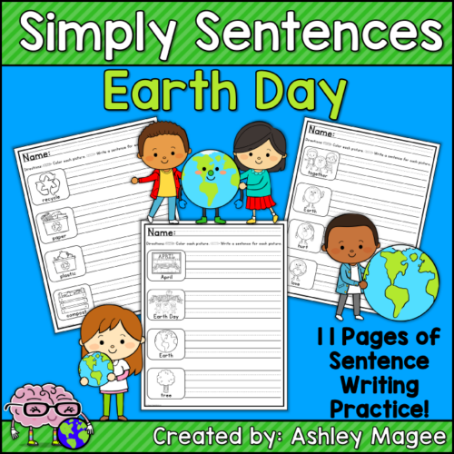 Simply Sentences - Earth Day - No Prep Sentence Writing Center or ...