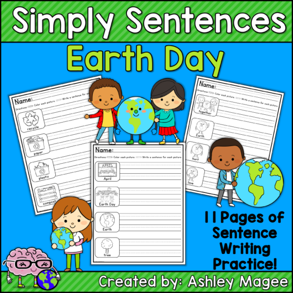 Simply Sentences - Earth Day - No Prep Sentence Writing Center or ...