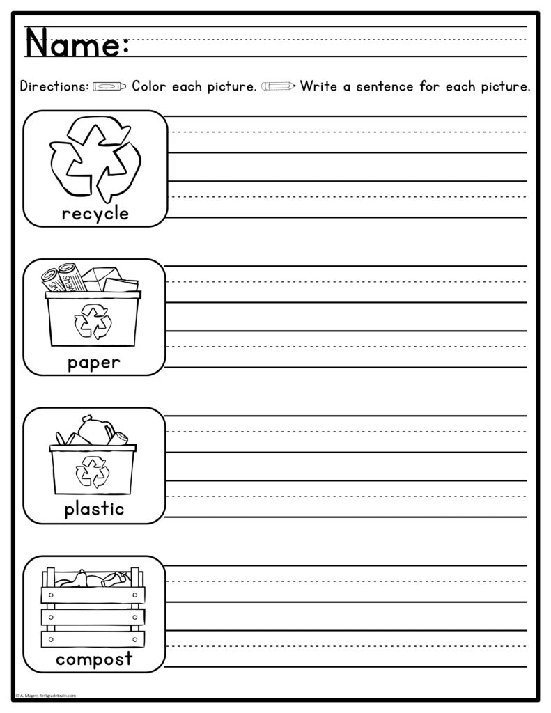 Simply Sentences - Earth Day - No Prep Sentence Writing Center or ...