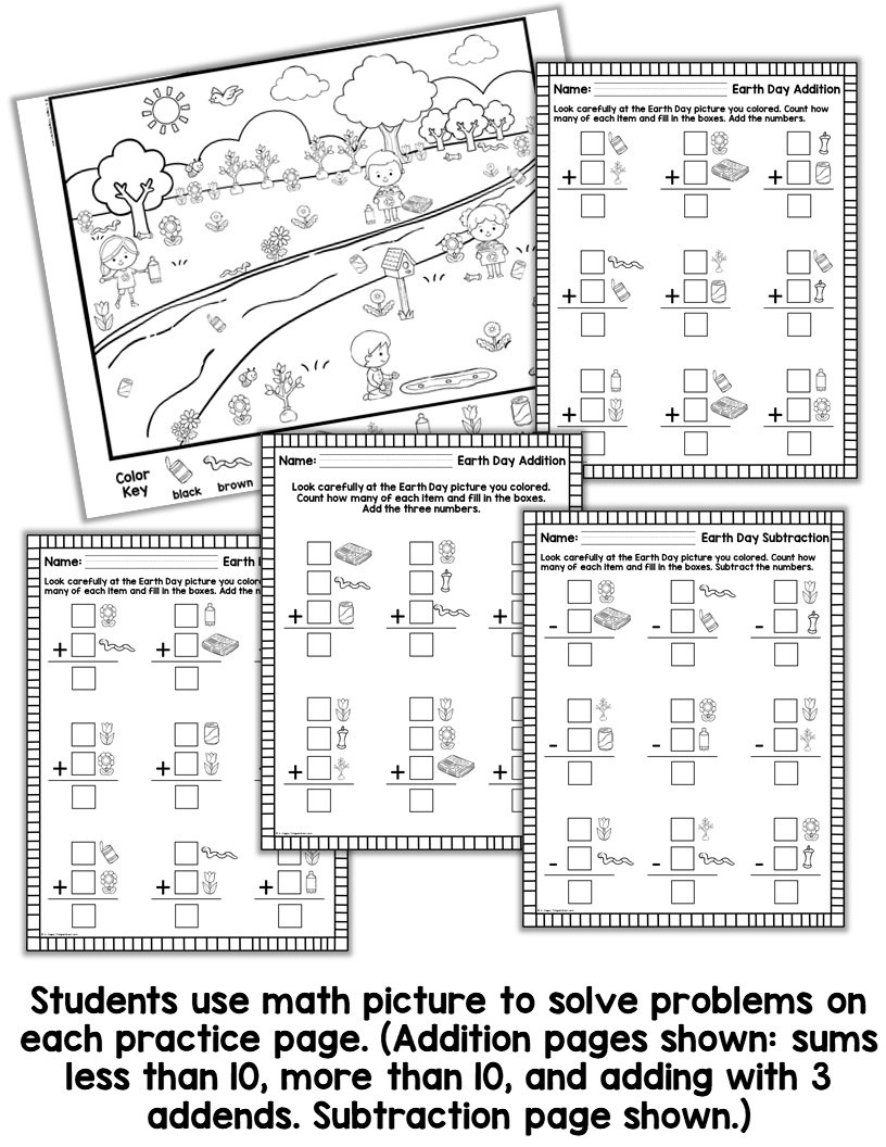 Earth Day Math Picture Pages | Made By Teachers