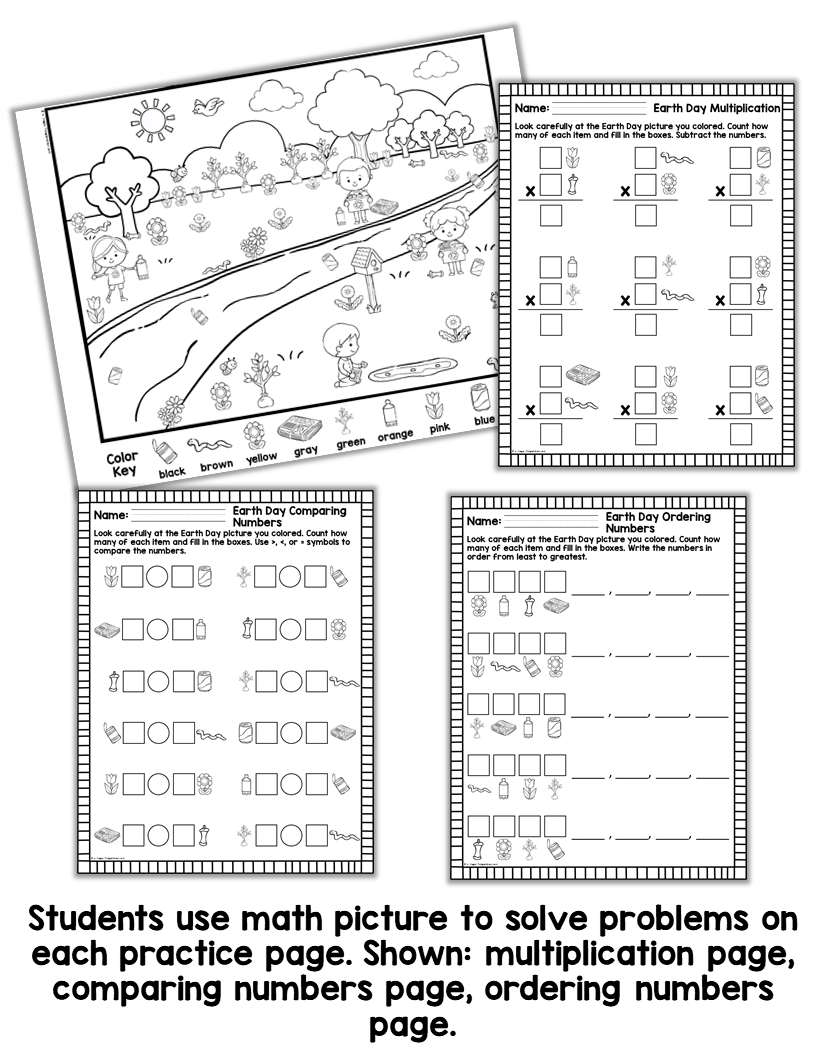 Earth Day Math Picture Pages | Made By Teachers