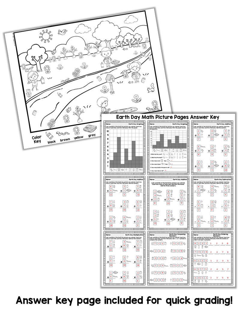 Earth Day Math Picture Pages | Made By Teachers