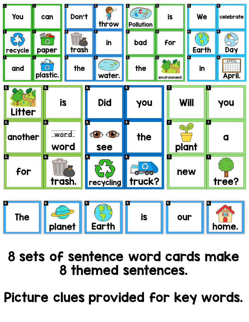 Earth Day Scrambled Sentences Center | Made By Teachers