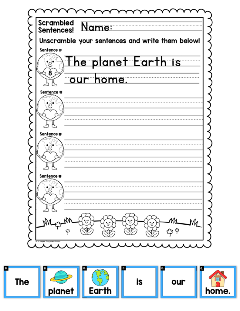 Earth Day Scrambled Sentences Center | Made By Teachers