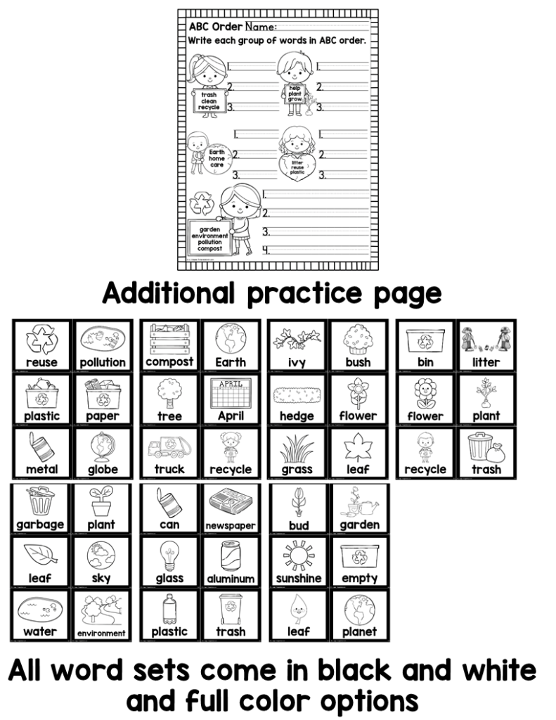 Earth Day ABC Order Center/Station with differentiation options | Made ...