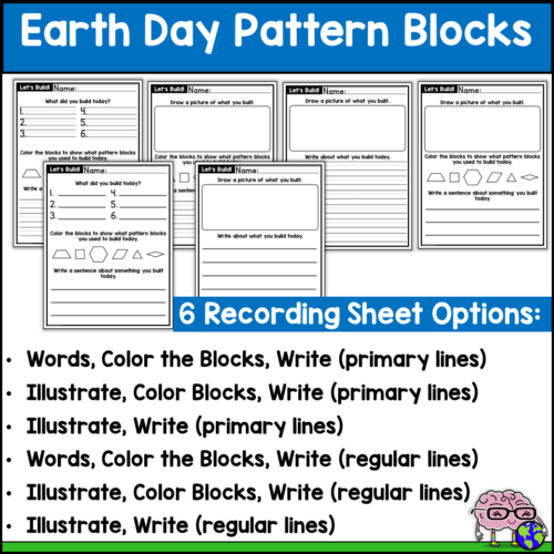 Let's Build - Earth Day Pattern Block Mats and Task Cards Center | Made ...
