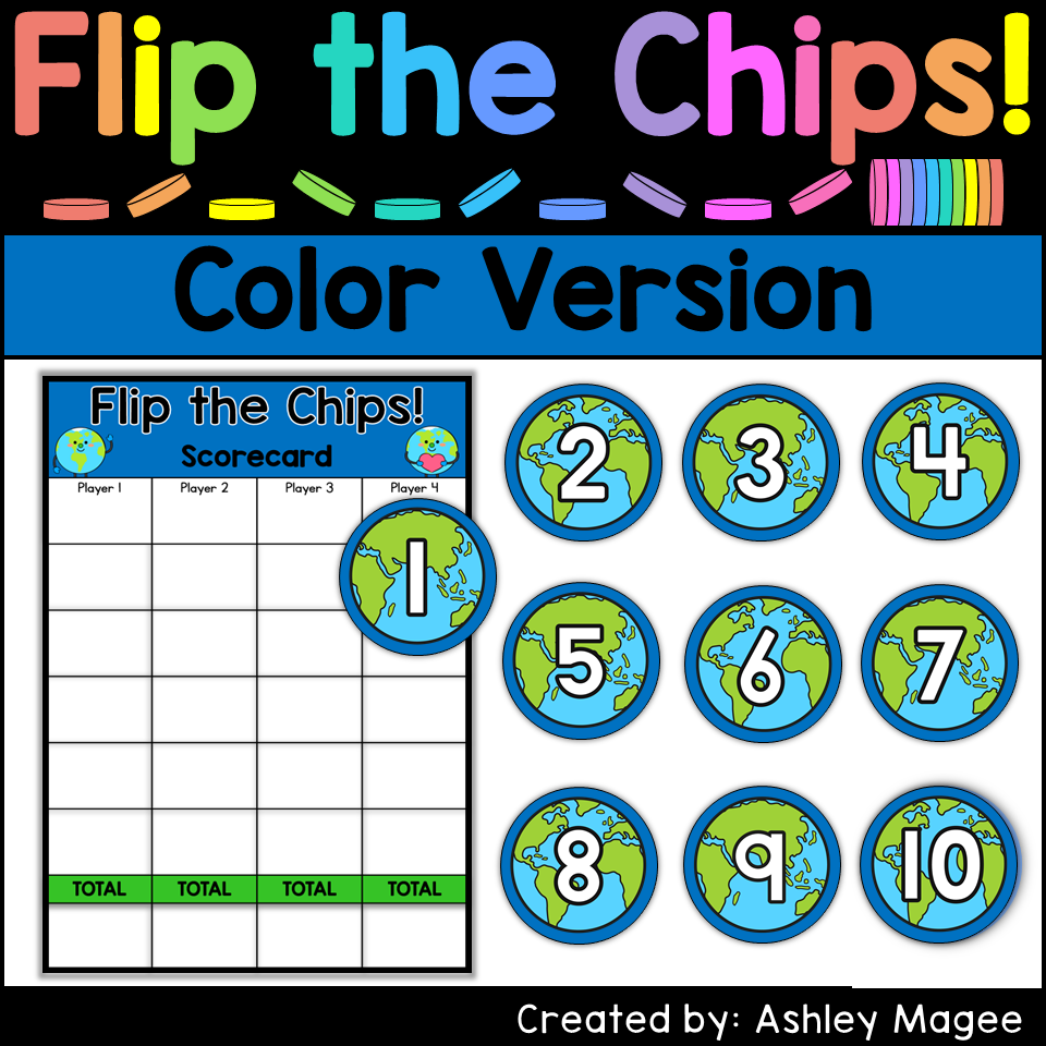 Flip the Chips Earth Day Addition Math Game Center Activity | Made By ...