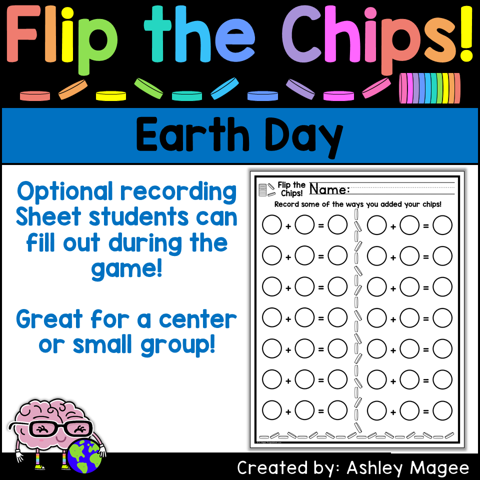Flip the Chips Earth Day Addition Math Game Center Activity | Made By ...