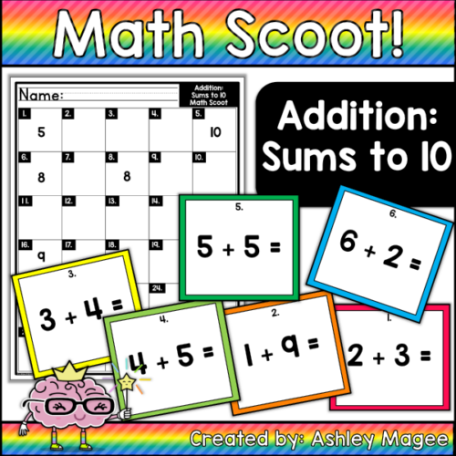 Math Scoot! Addition - Sums to 10 | Made By Teachers