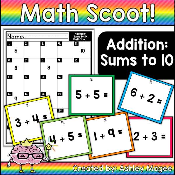 Math Scoot! Addition - Sums to 10 | Made By Teachers