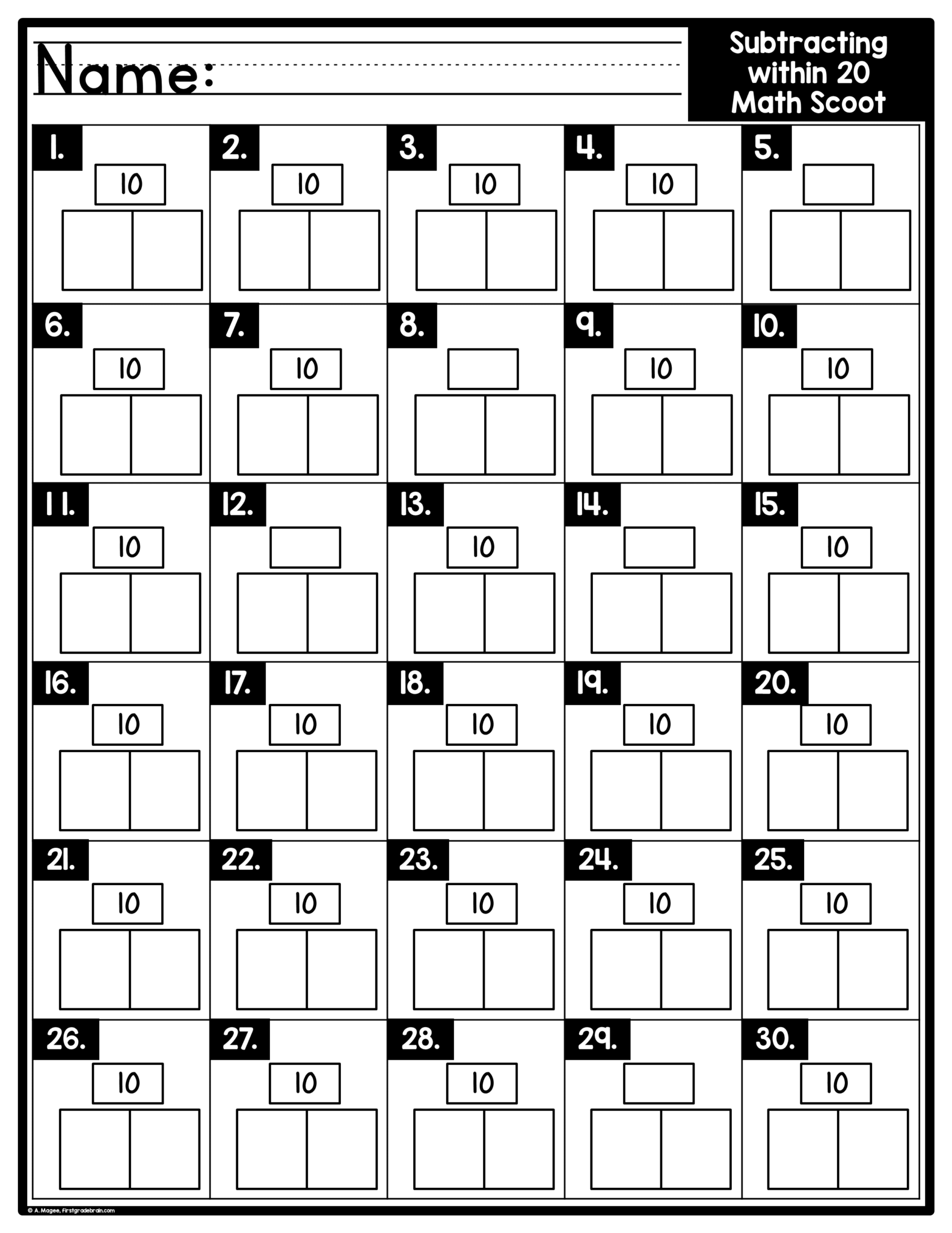 Math Scoot: Missing Parts of 10 (Part-Part-Whole) | Made By Teachers