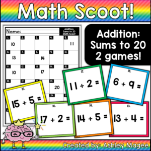 Math Scoot! Addition to 20 (sums to 20) - Made By Teachers
