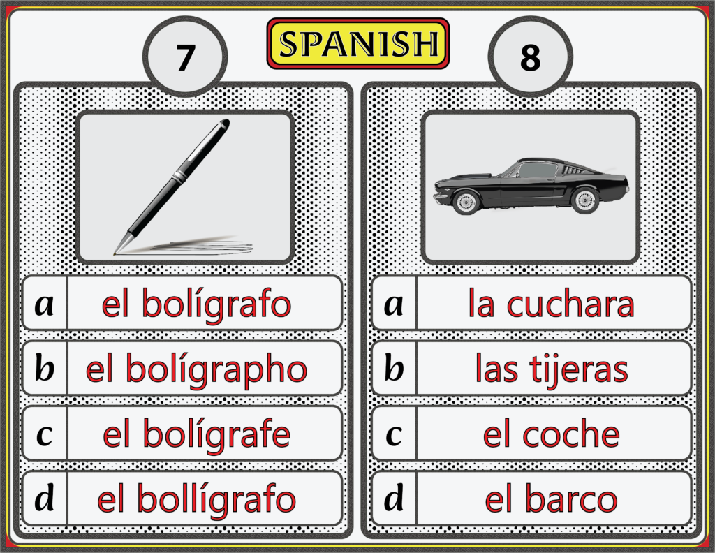 Spanish Task Cards - Everyday Objects - Made By Teachers