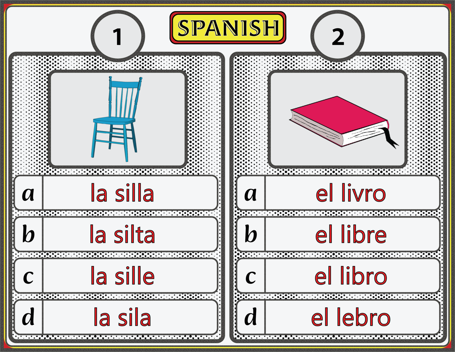 Spanish Match & Task Cards - Everyday Objects Bundle | Made By Teachers
