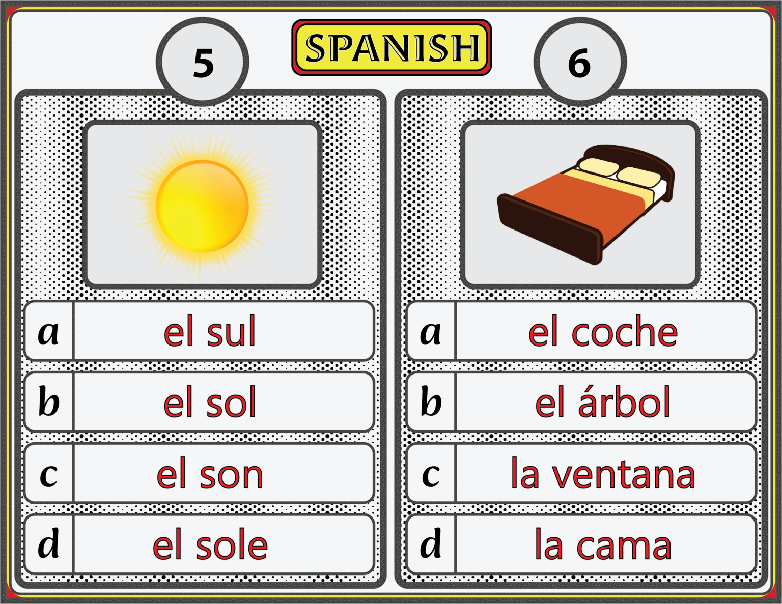 Spanish Match & Task Cards - Everyday Objects Bundle | Made By Teachers