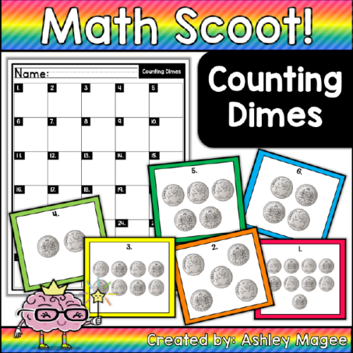 Math Scoot! Counting Money - Dimes (up to 100 cents or $1.00) | Made By ...