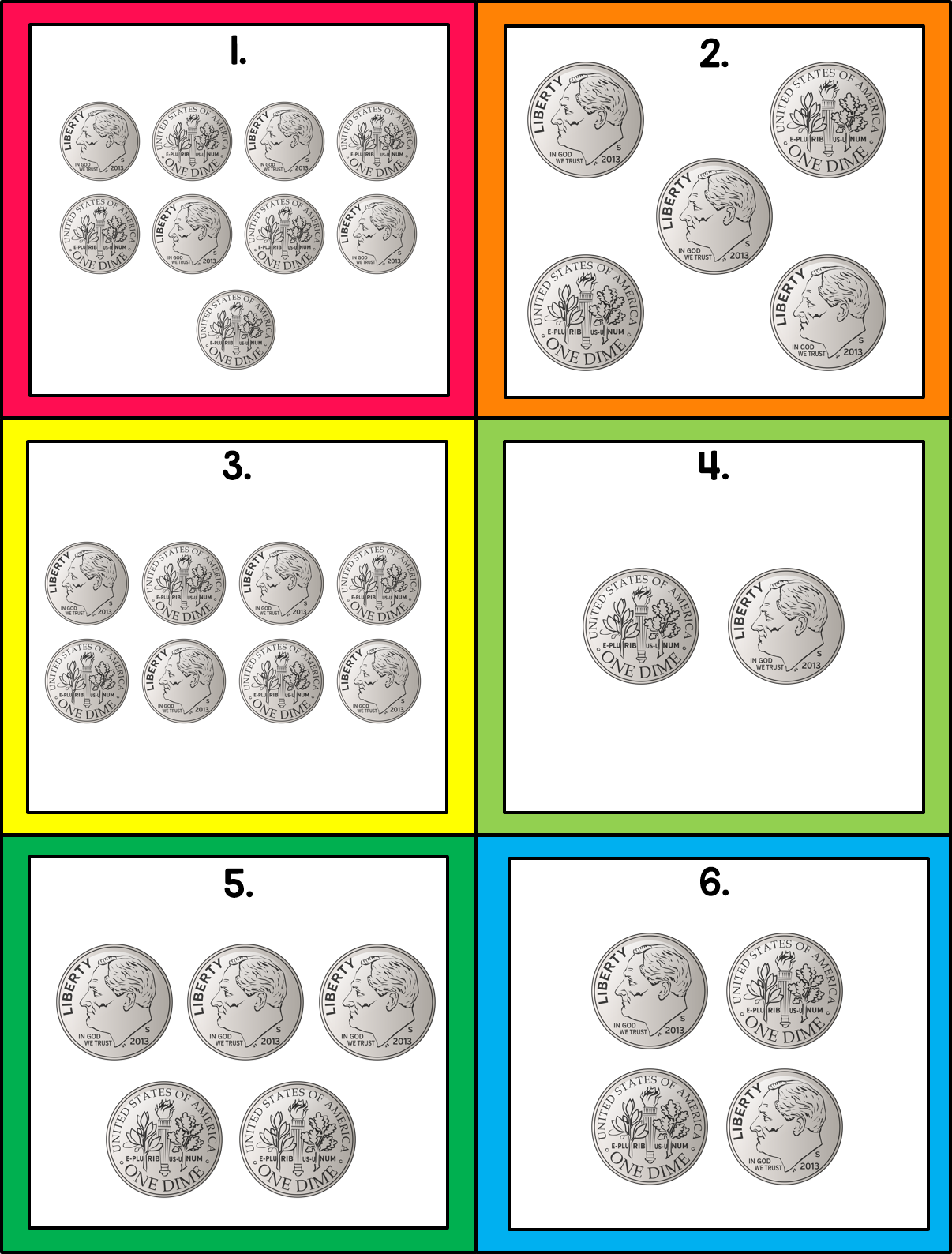 Math Scoot! Counting Money - Dimes (up to 100 cents or $1.00) | Made By ...