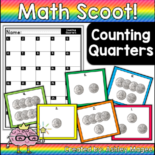 Math Scoot! Counting Money - Quarters (up to $3.00) - Made By Teachers